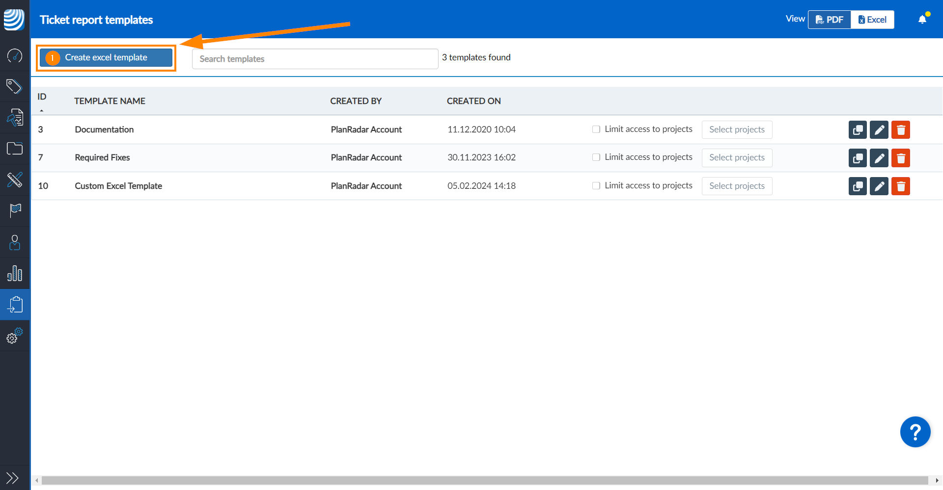 Create Excel Templates for Exporting Tickets – PlanRadar HelpCenter