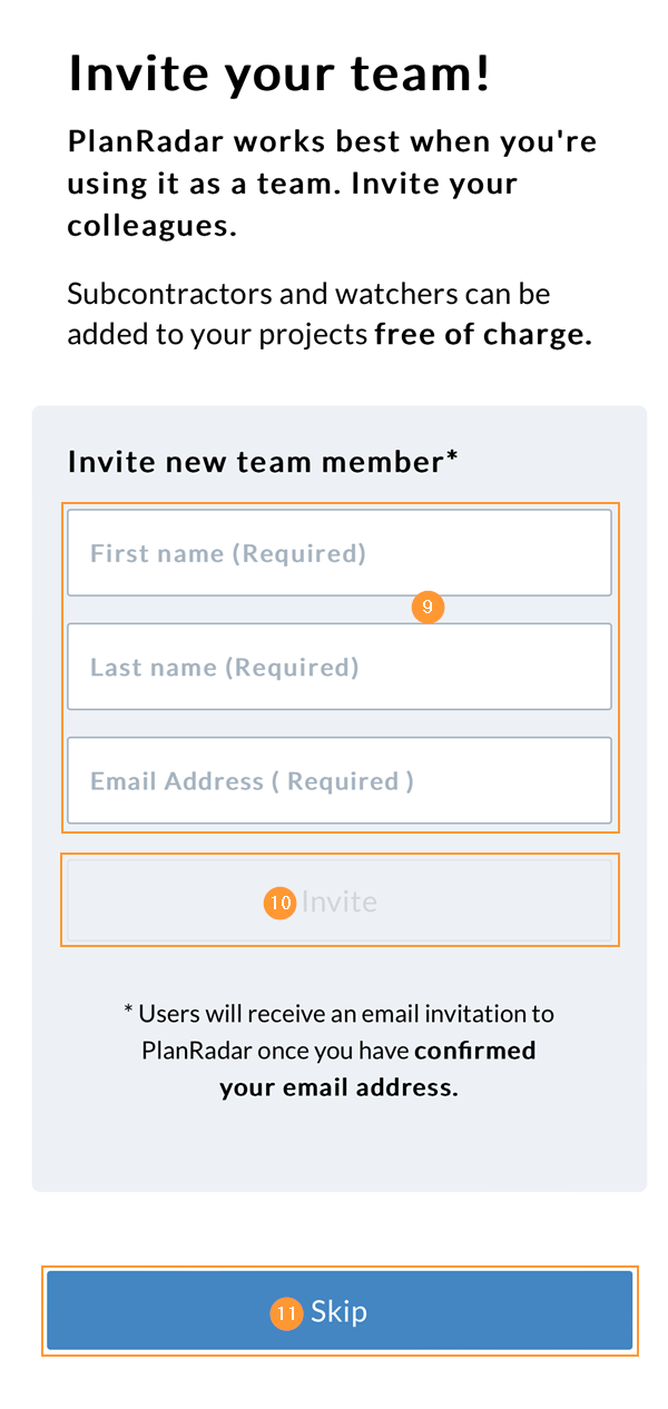 Regístrese para probar PlanRadar – PlanRadar HelpCenter
