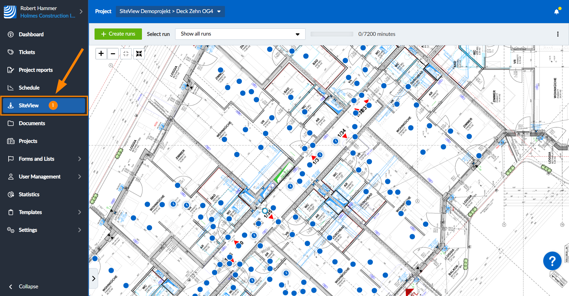 SiteView imágenes fijas de 360 – PlanRadar HelpCenter